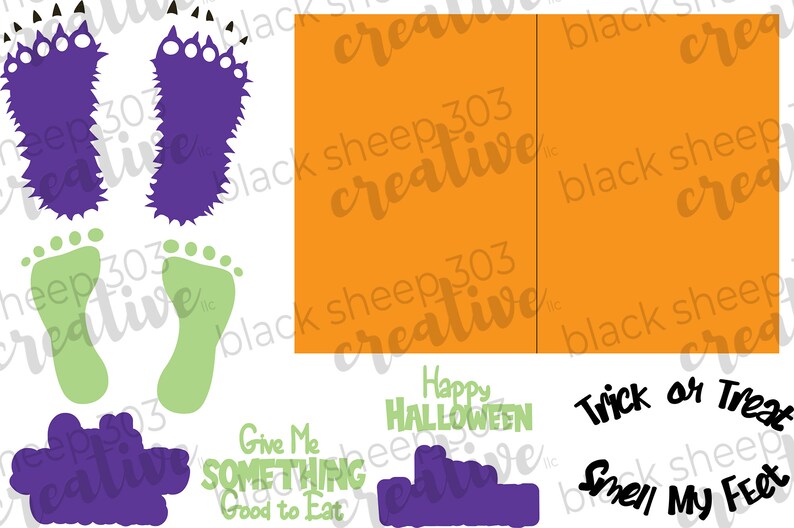 Monster Feet or Bigfoot Digital SVG, Etc. Card and Other Projects Kit ...