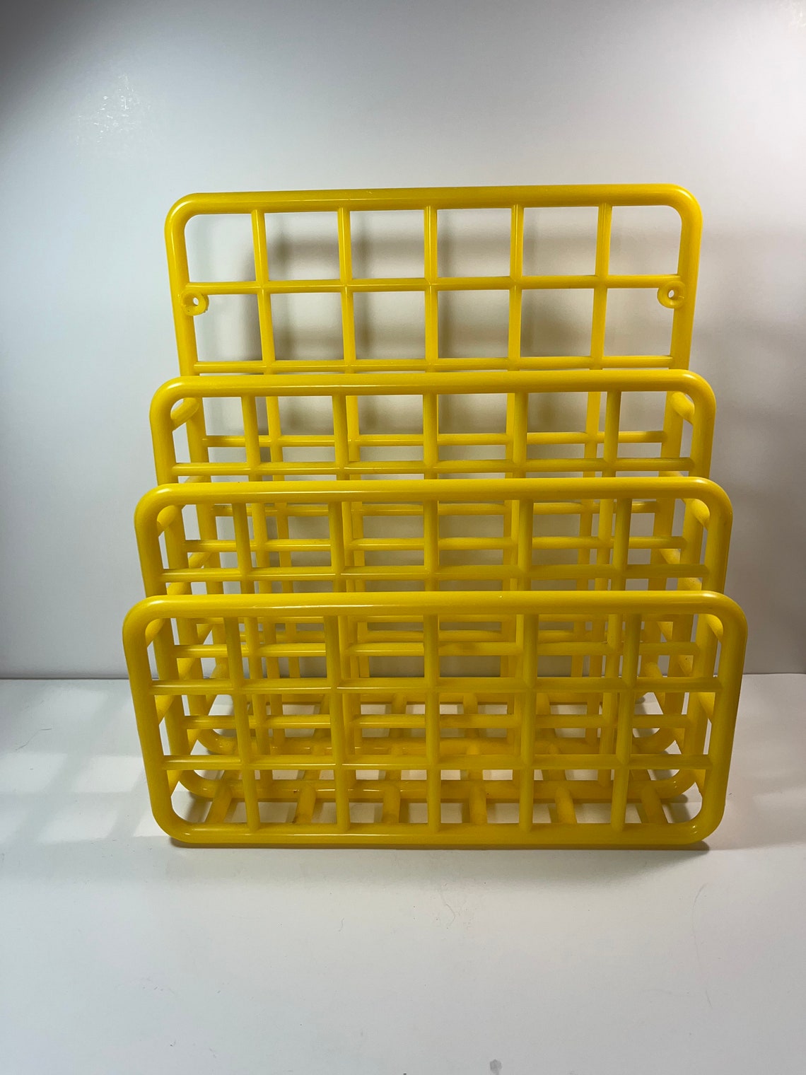 1980's Yellow Yaffa Desk Catch All Storage Organizer Wall Mount/free ...