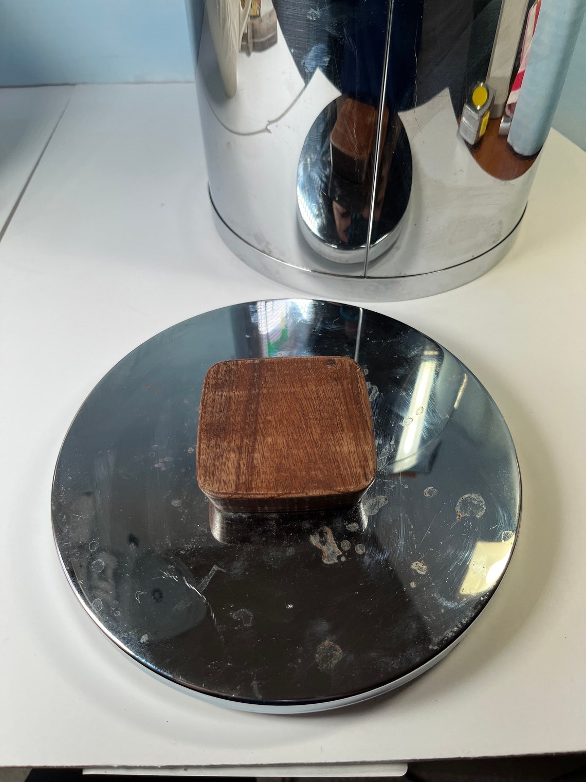 Kromex Ice Bucket Teak Handles Chrome MCM Vintage Retro Bar 70s Made in ...