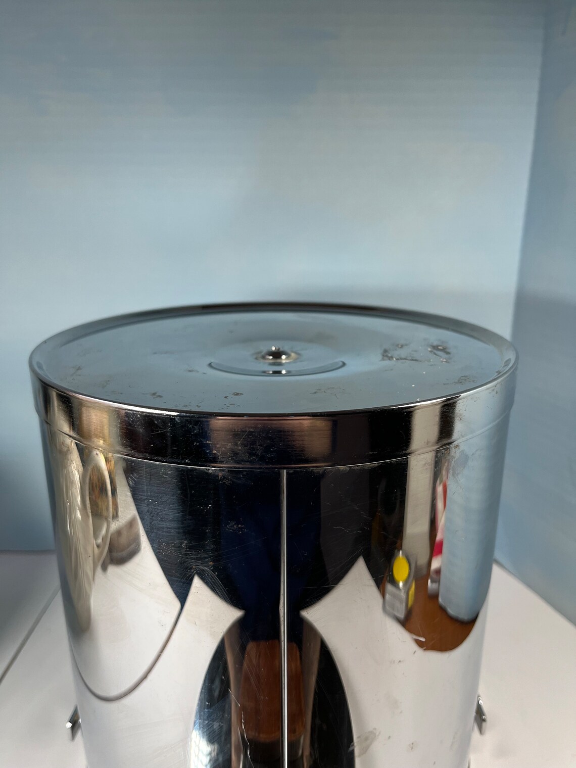 Kromex Ice Bucket Teak Handles Chrome MCM Vintage Retro Bar 70s Made in ...