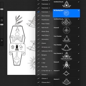 Freemason Brush Stamps for Procreate - Etsy
