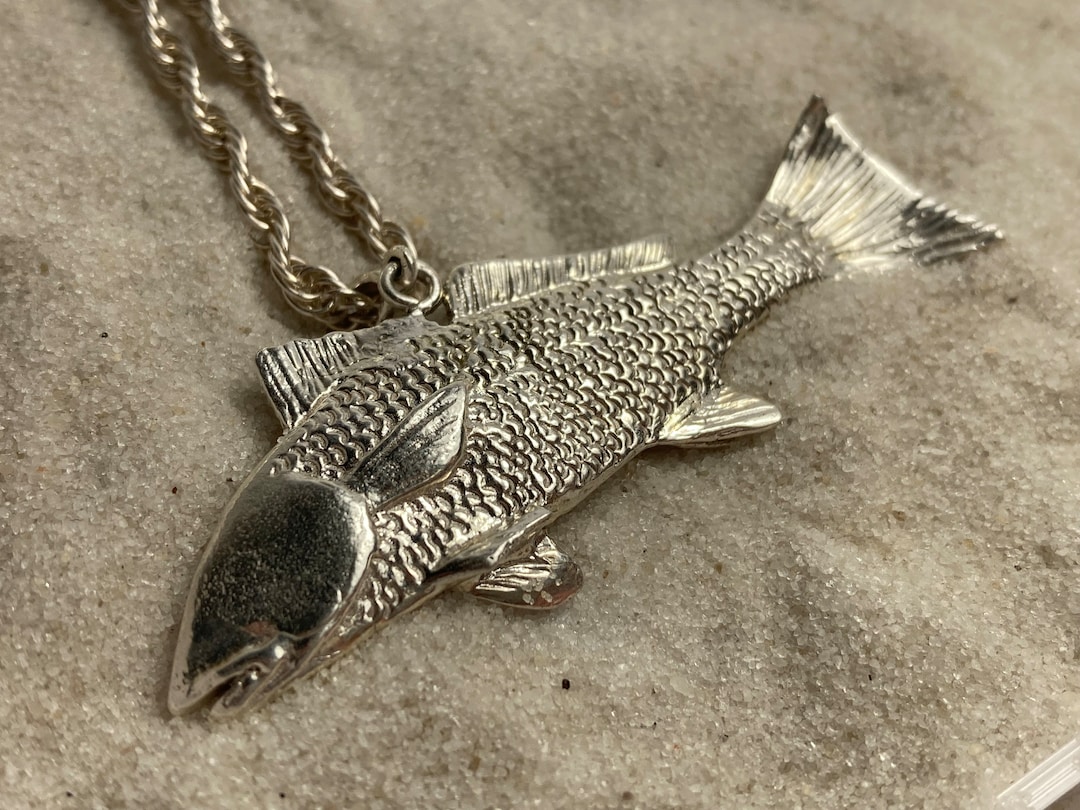 Large Redfish Pendant Sterling Silver - Etsy