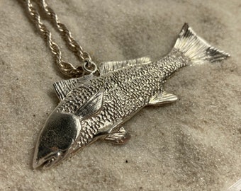 Sterling Silver Texas Slam Pendant redfish, Speckle Trout and Flounder ...