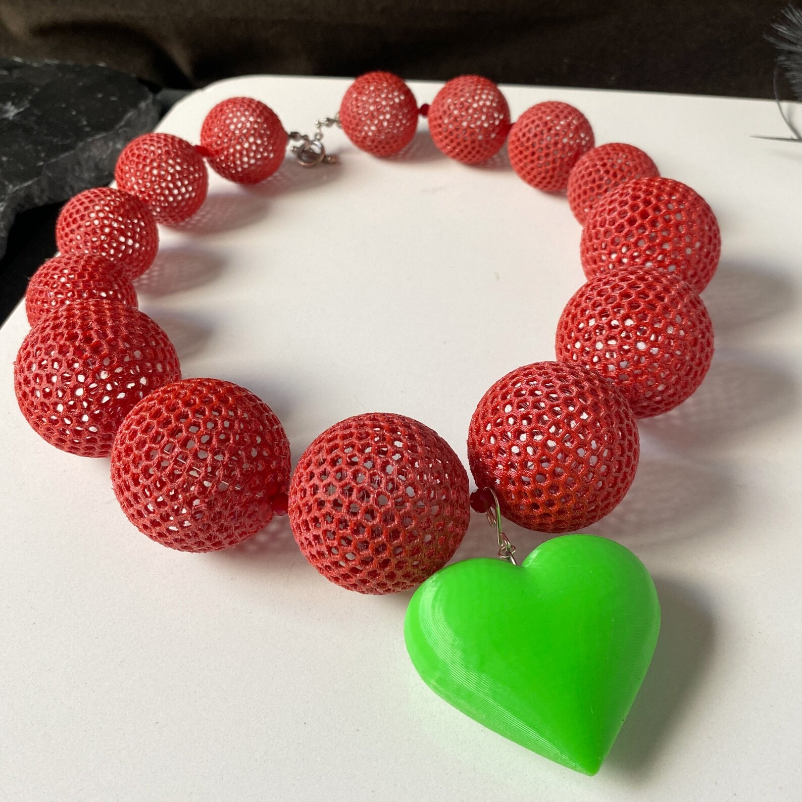 Statement Iris Apfel Necklace, Green Alex Heart Maximalist Jewelry ...