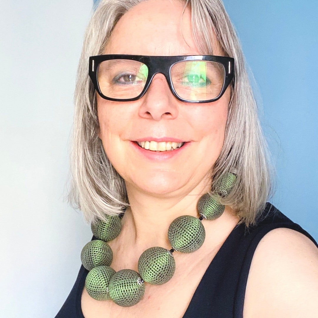 Style Iris Apfel Brutalist Filigree Beads Necklace, 3d Printed Jewelry ...