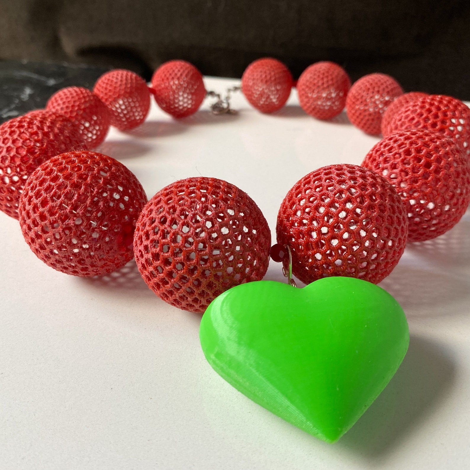 Statement Iris Apfel Necklace, Green Alex Heart Maximalist Jewelry ...