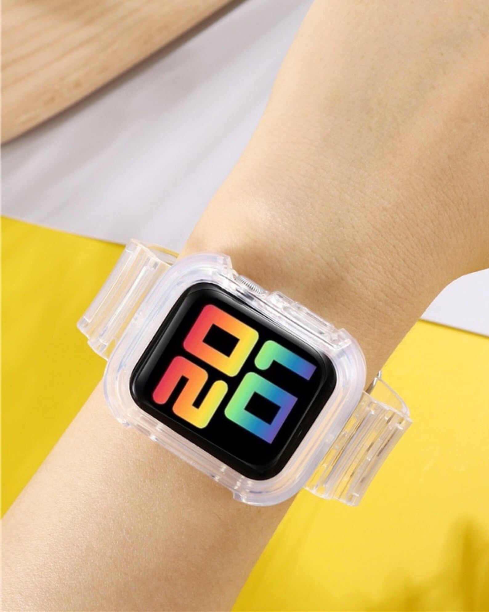 Transparent Silicone Apple Watch Strap & Case, for Series 6, SE, 5, 4 ...