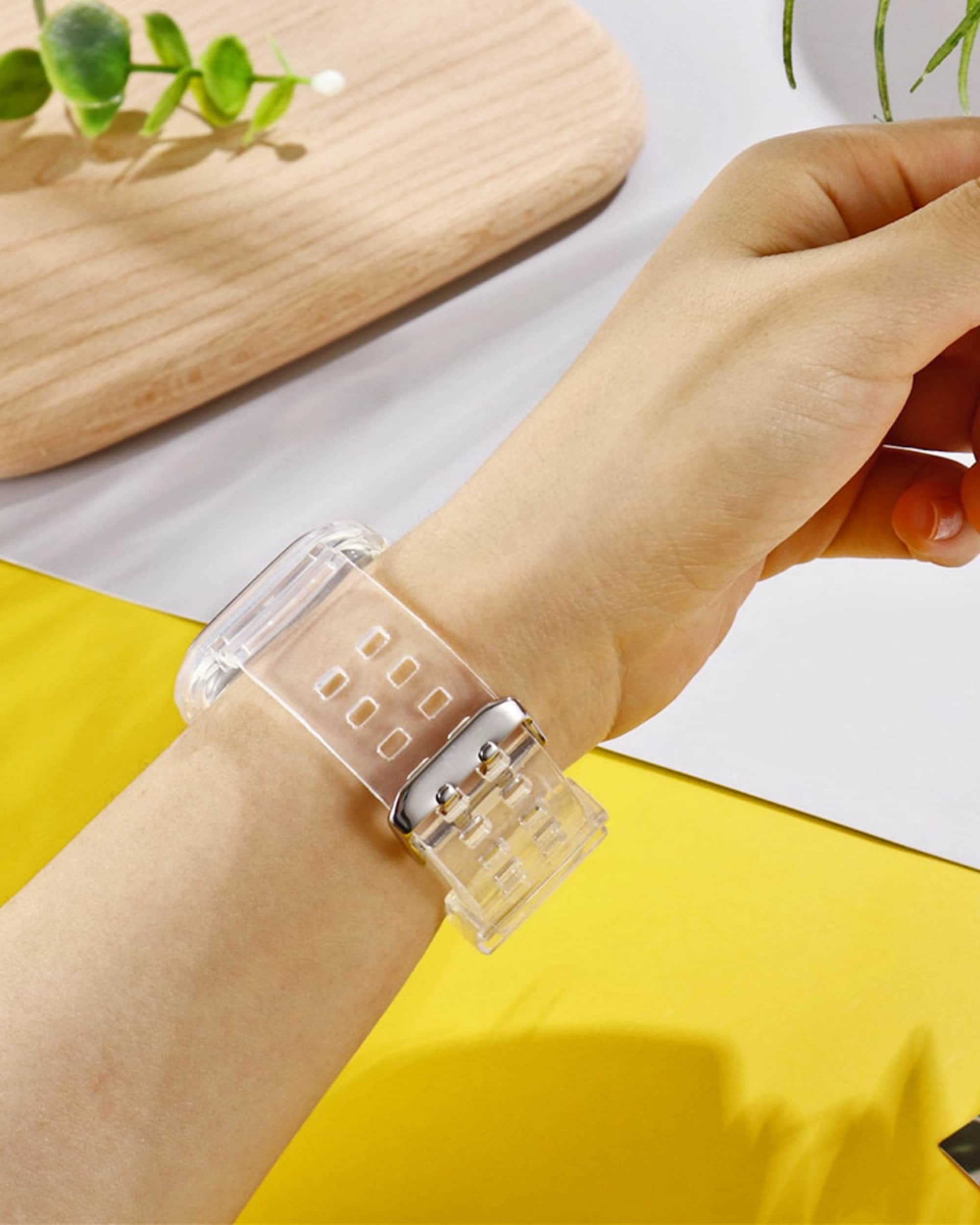 Transparent Silicone Apple Watch Strap & Case, for Series 6, SE, 5, 4 ...