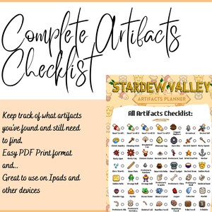 All Artifacts Checklist Digital Download PDF Print - Etsy