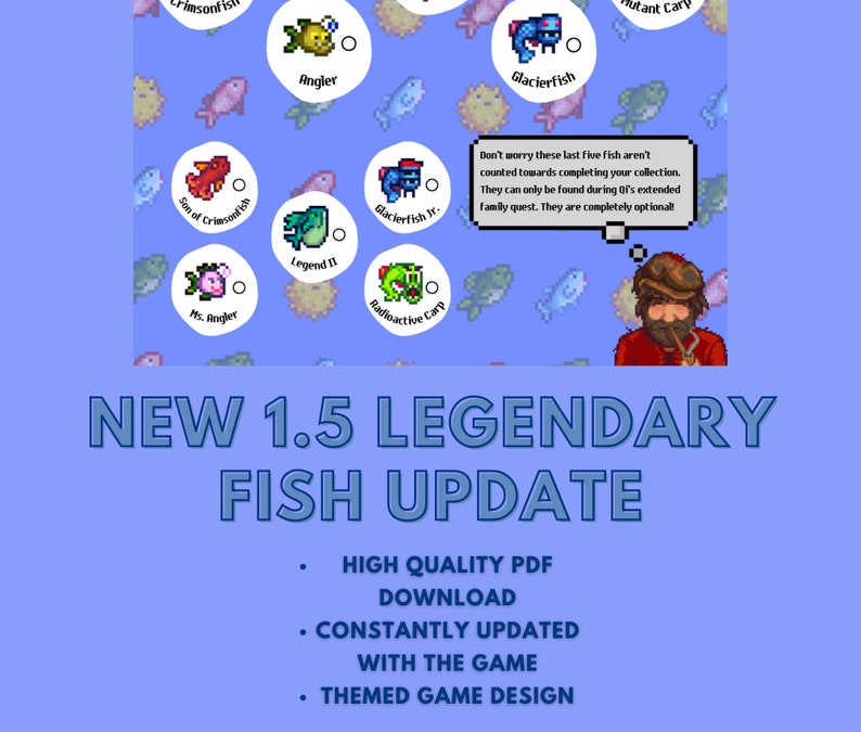 All Fish Checklist Digital Download PDF Print - Etsy