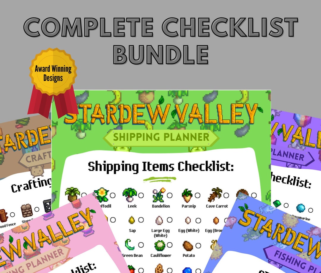 Full Checklist Bundle Digital Download PDF Print - Etsy