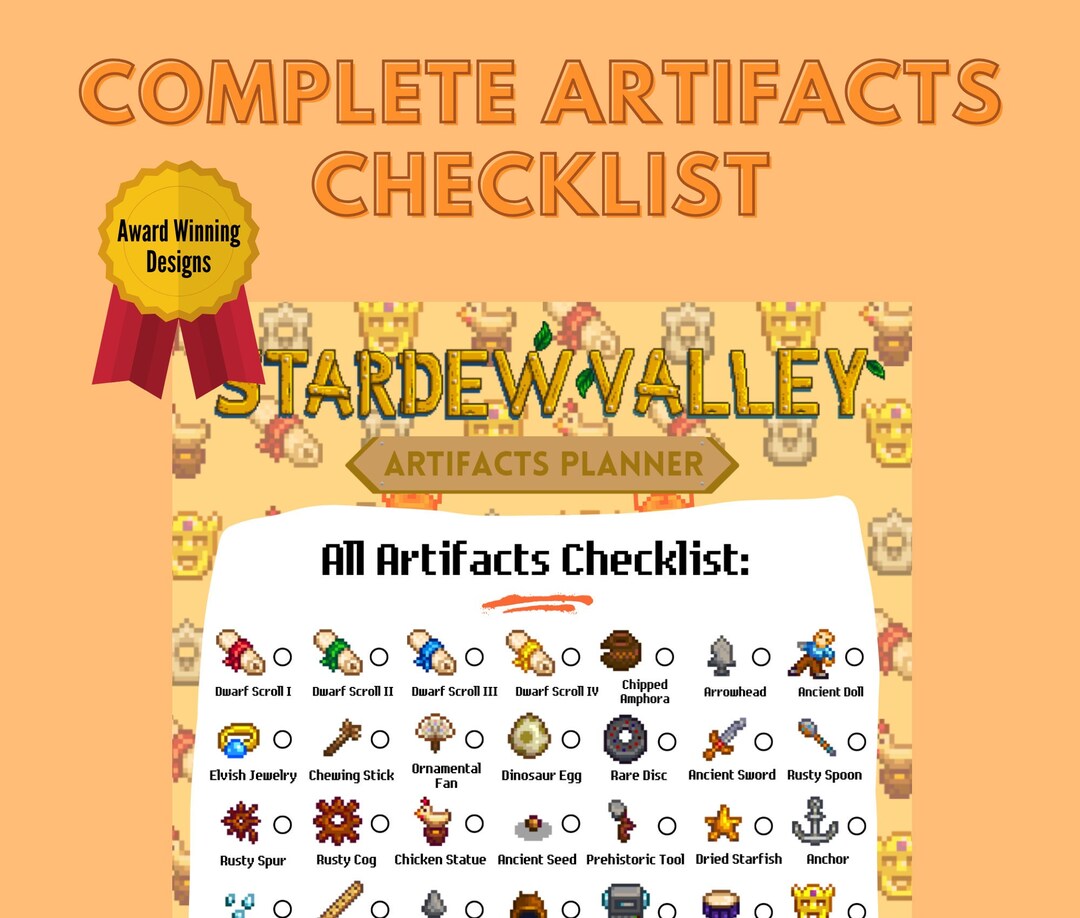 All Artifacts Checklist Digital Download PDF Print - Etsy