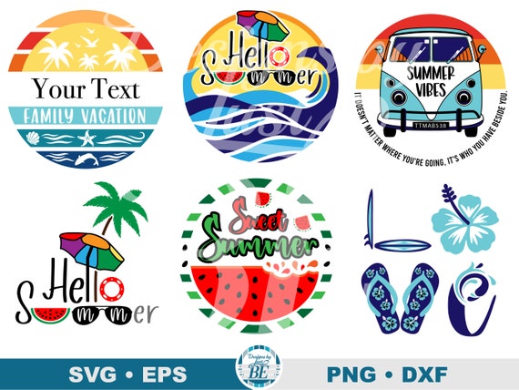 Summer Bundle SVG Hello Summer SVG Summer Vibes SVG Beach - Etsy