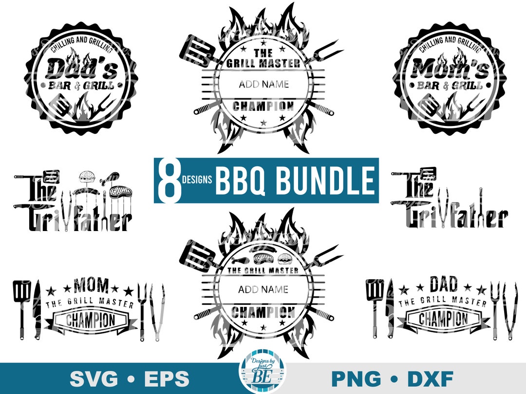 BBQ SVG, Grilling SVG, Grill Master, Dad's Bar and Grill Svg, Mom’s Bar ...