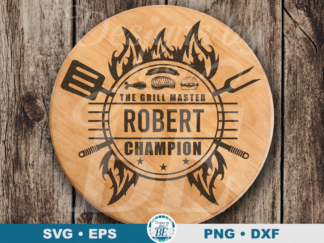 Custom Grill Master Champion SVG • BBQ Vector Clipart (instant Download ...