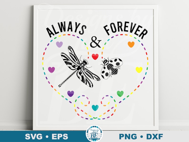 Dragonfly and Ladybug Pride SVG • Always and Forever (digital Download ...