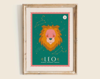 Leo Zodiac Poster - Etsy