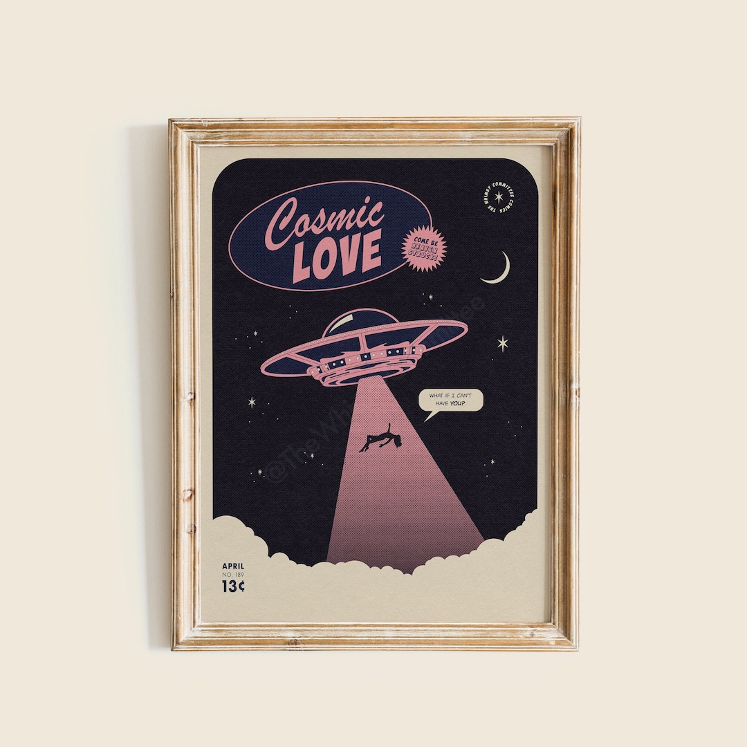 Cosmic Love Art Print, Down Bad Illustrated Poster, Wall Art, Home ...