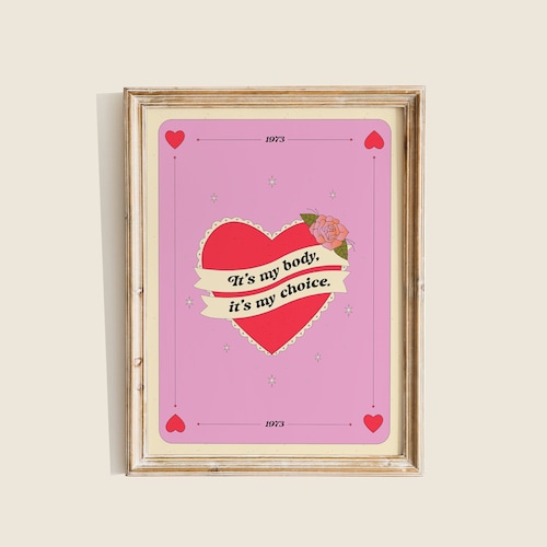 My Body My Choice Poster Pro-choice Art Roe V. Wade 1973 Art - Etsy