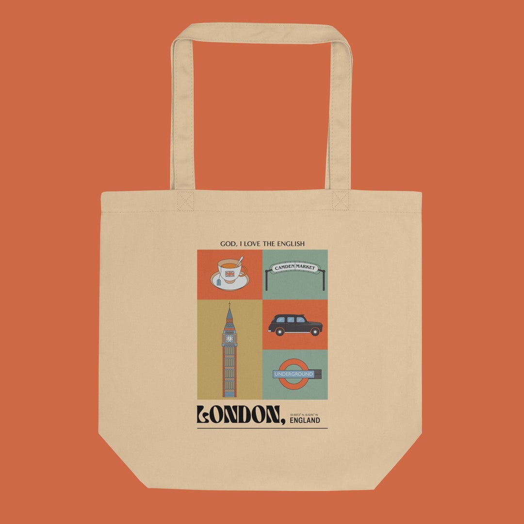 London England Tote Bag, London Boy Organic Cotton Tote Bag, Eco Tote ...