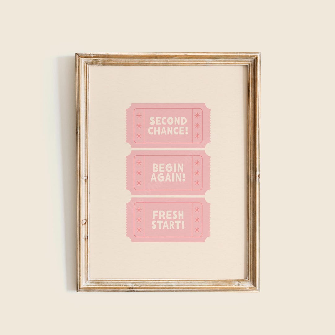 Second Chance Ticket Art Print, Ticket Stub Wall Art, Illustrated ...