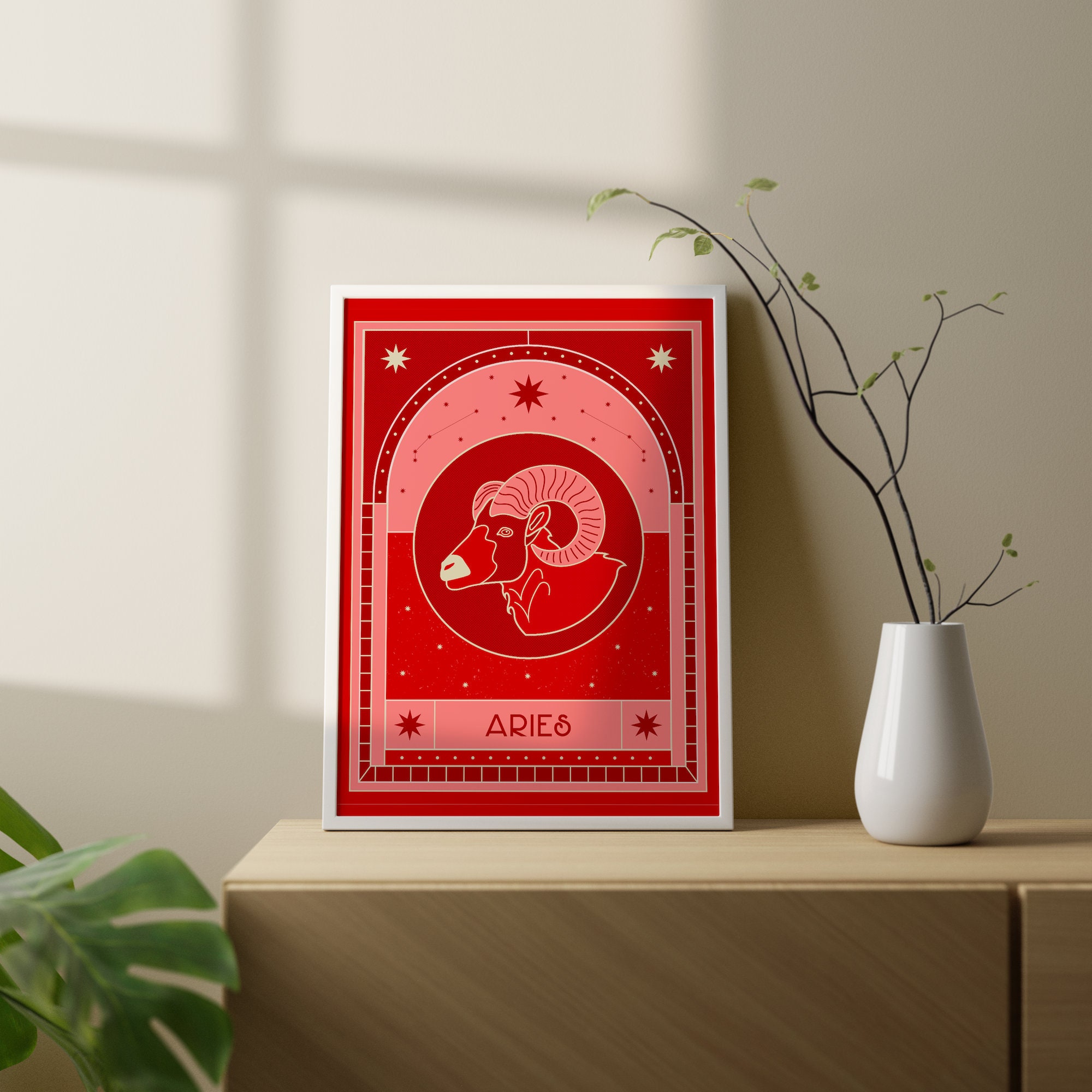 Aries Star Poster Digital Download, Aries Zodiac Poster, Instant ...