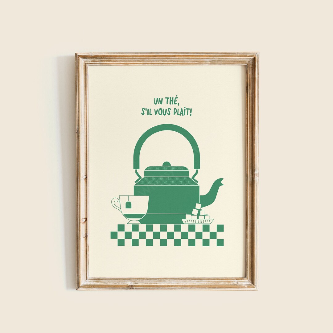 Tea Art Print, Illustrated Cafe Art, Kitchen Decor, Wall Decor - Etsy
