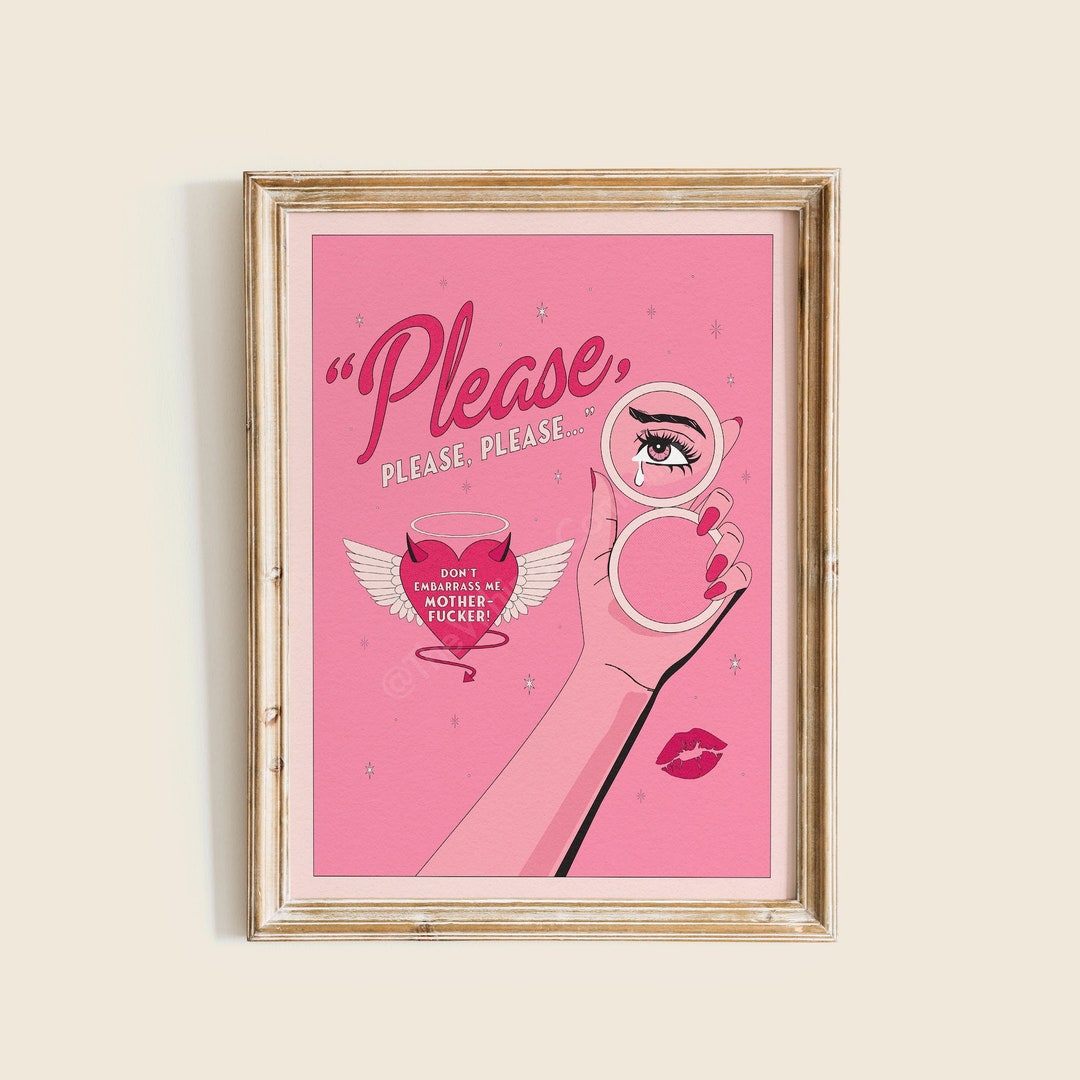Please Art Print, Colorful Home Decor, Comic Inspired Room Art ...