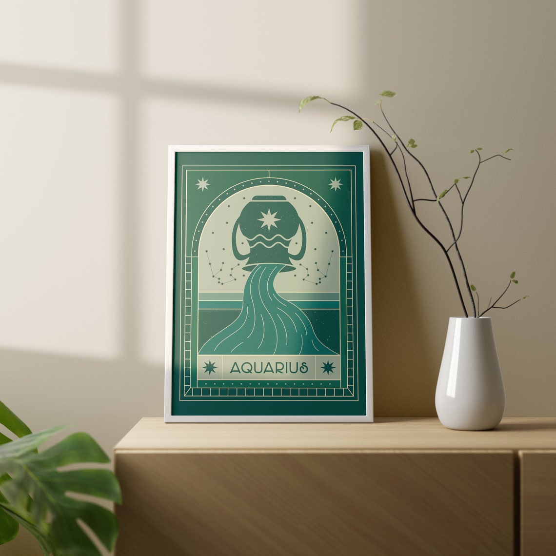 Aquarius Star Poster Digital Download Aquarius Zodiac Poster | Etsy