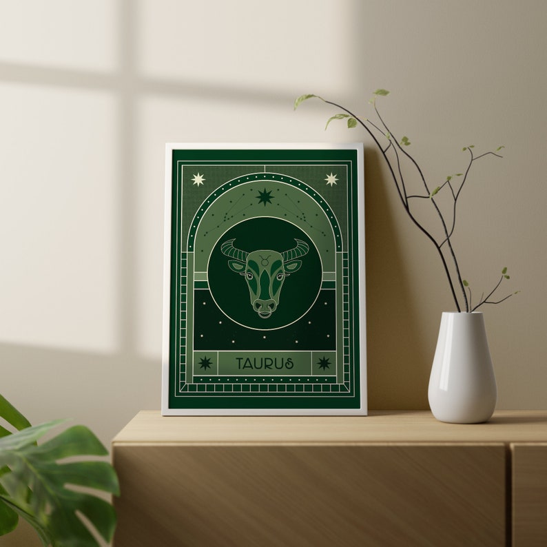 Taurus Star Poster Digital Download Taurus Zodiac Poster - Etsy