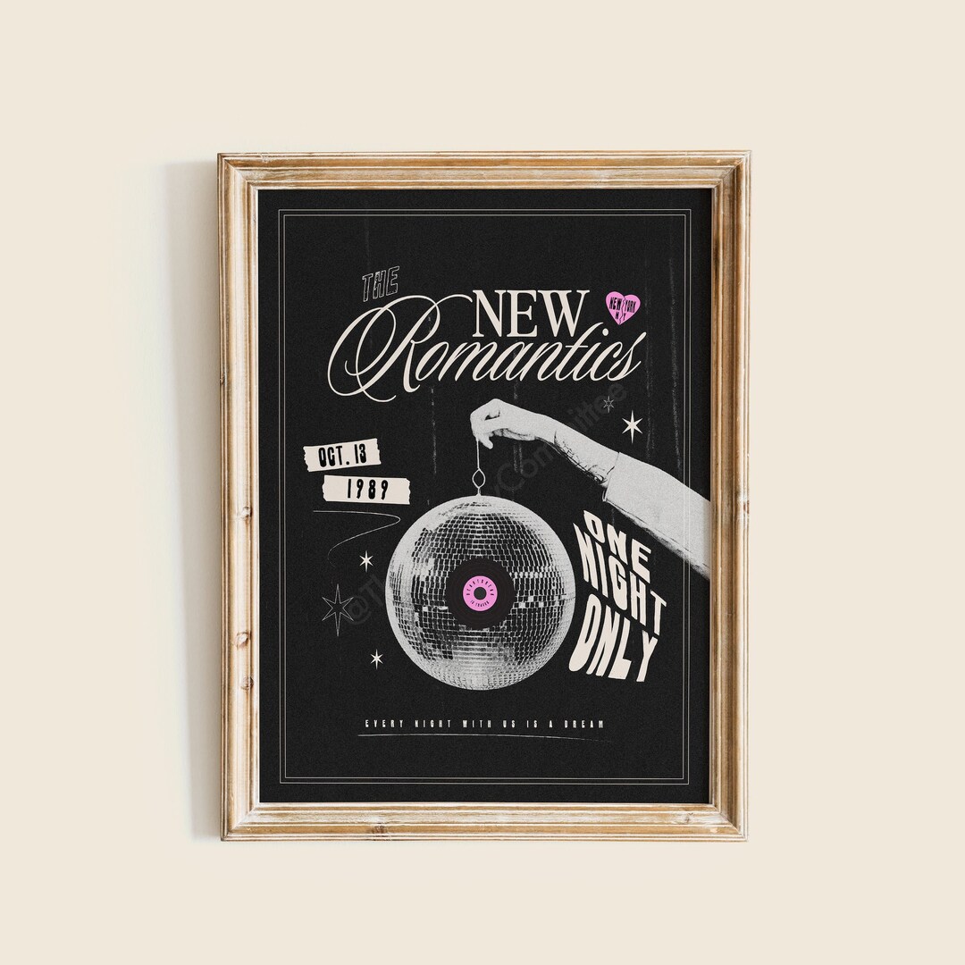 The New Romantics Band Poster, Illustrated Room Decor, Home Decor - Etsy