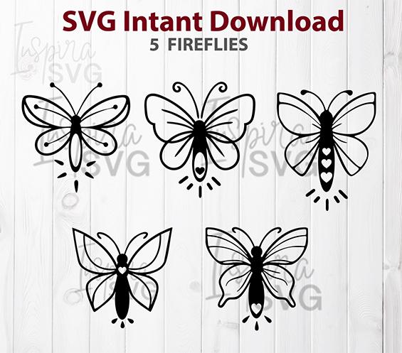 Cute Firefly SVG Cut File, Firefly Clip Art, Fire Flies SVG, Fire Fly ...