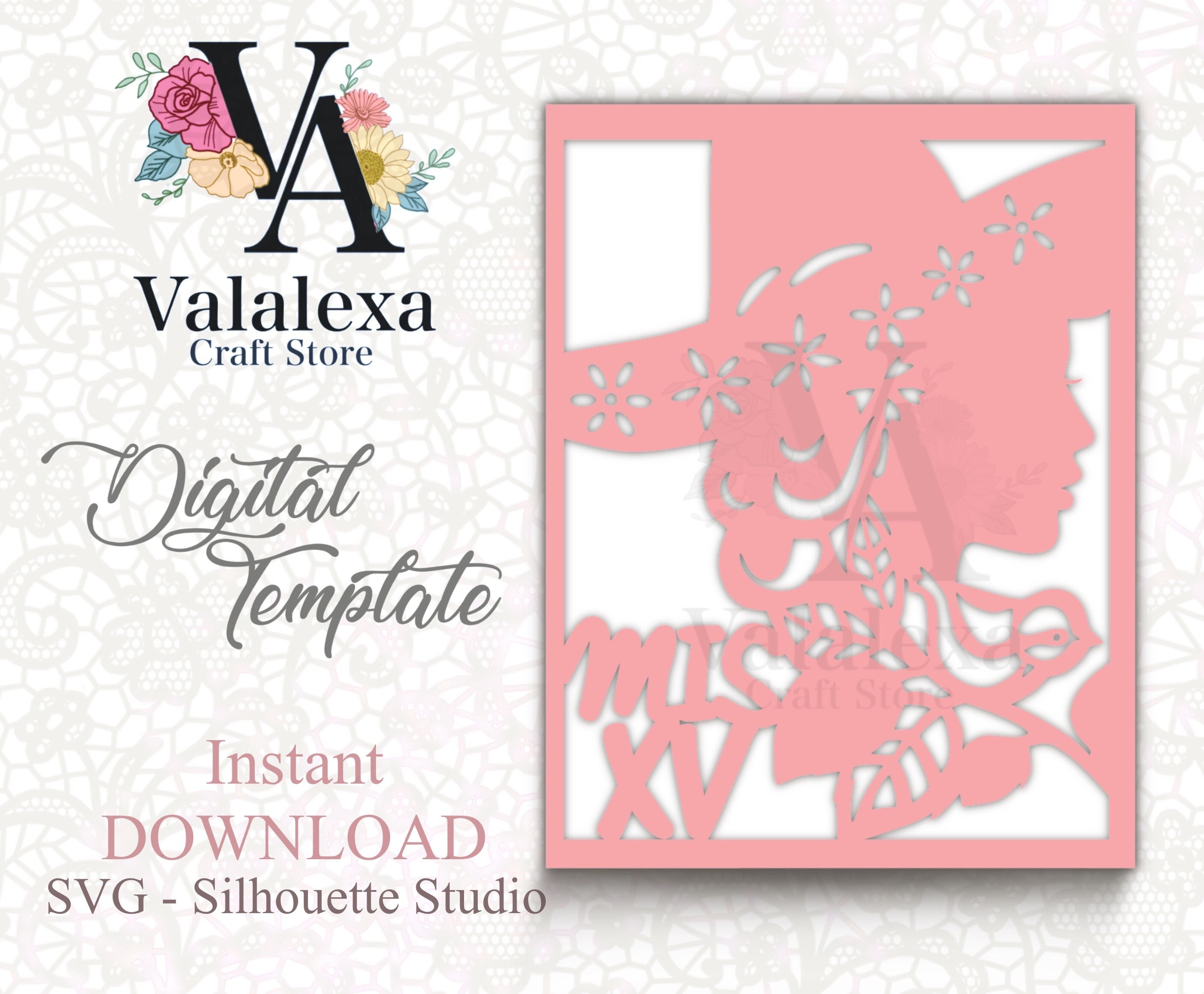 Mexican Charra Quinceañera Invitation Card Template, SVG, Laser Cut ...