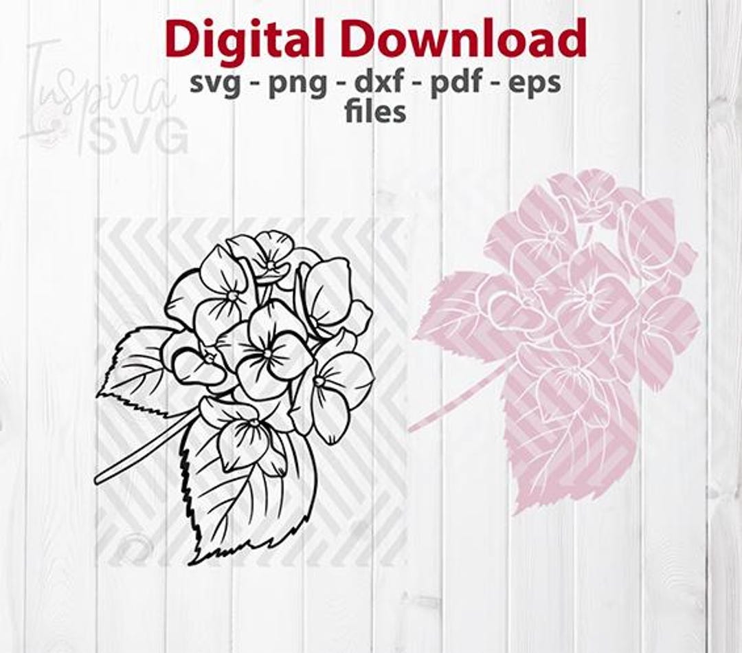 Hydrangea SVG, Hydrangea Cut File, Flower Svg, Hortensia Clipart ...