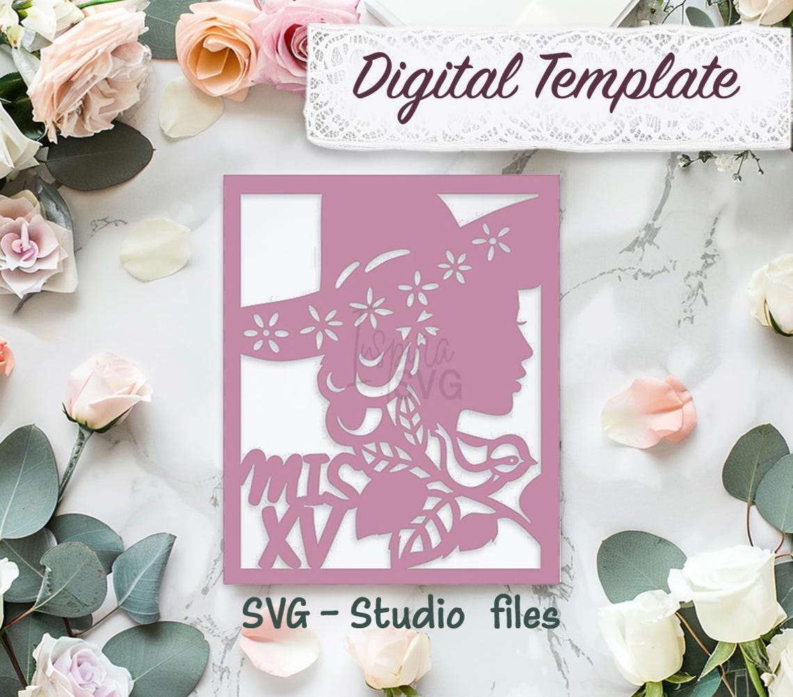 Mexican Charra Quinceañera Invitation Card Template, SVG, Laser Cut ...