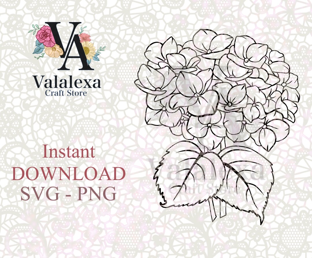 Hydrangea SVG: Floral Clipart, Cut File (digital Download) - Etsy