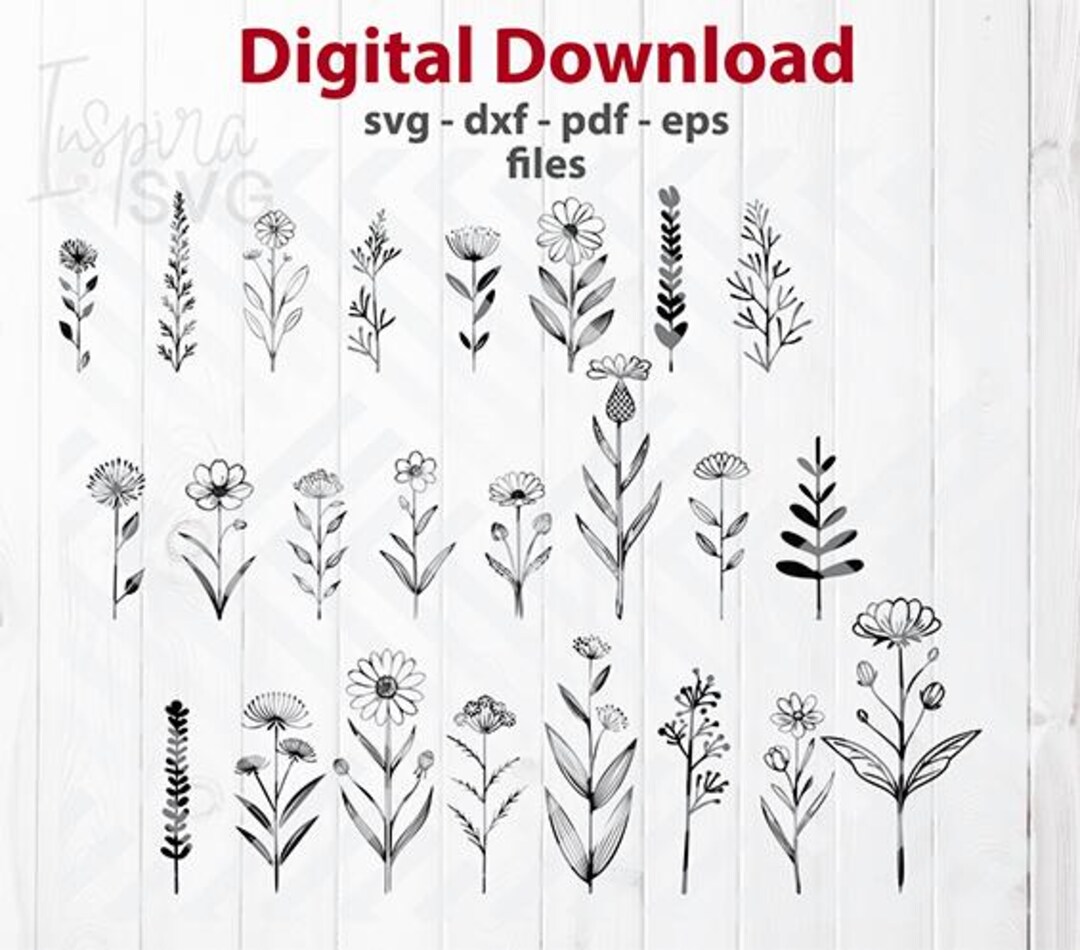 Wildflowers Svg, Wildflowers Bundle Svg, Floral Svg, Wild Flower Svg ...