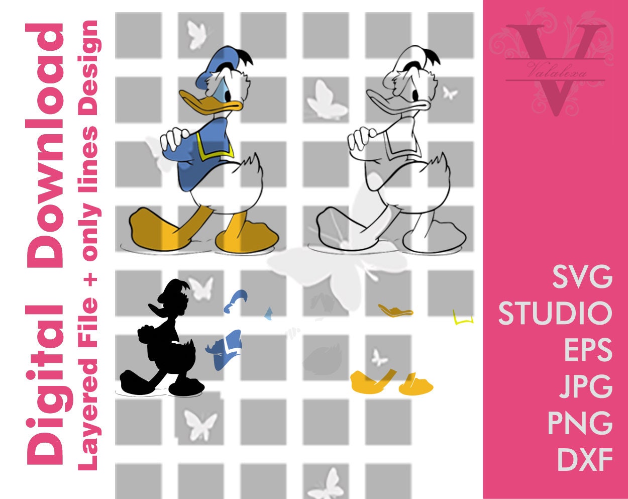 Donald Duck - #2 - Angry Donald Duck SVG, Layered File,donald Duck Svg ...