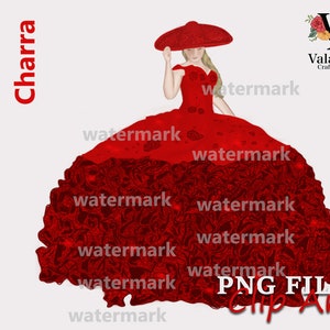 Mexican Dress, Mexican Dress Clipart, Charra Vestido Rojo Svg, Mexicana ...