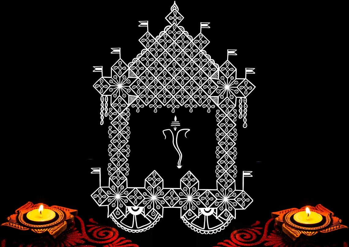 Kolam Ratham Design DIGITAL DOWNLAD // Pooja Room Decor // Housewarming ...