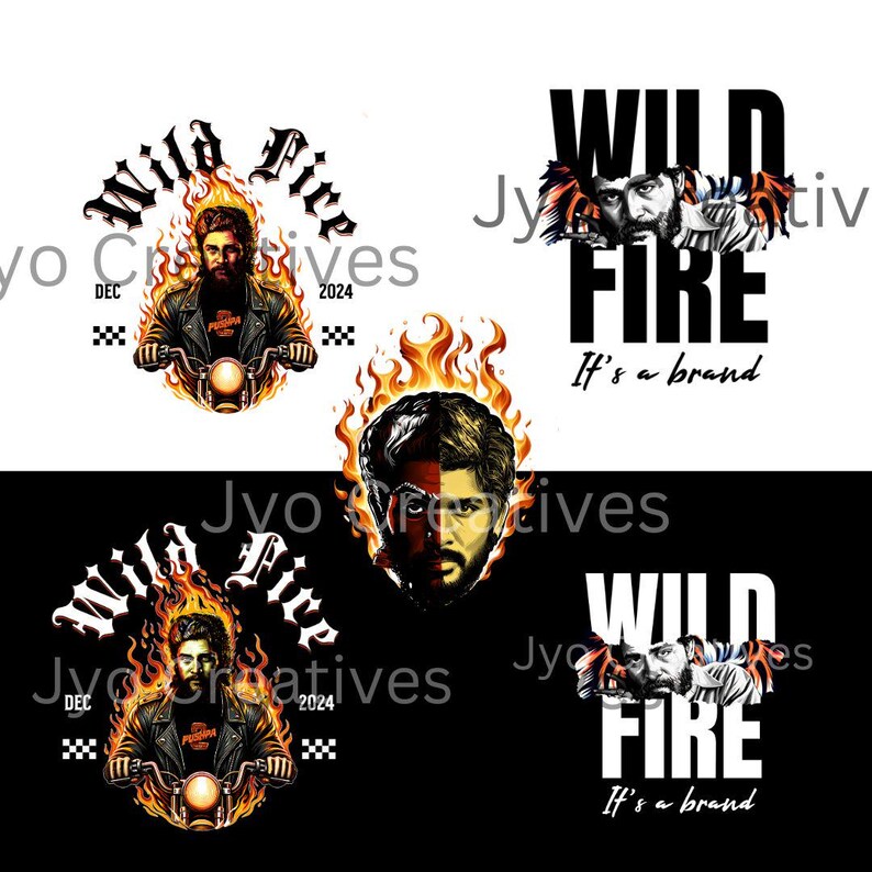 Pushpa 2 Allu Arjun Movie 4 T-shirt Design PNG Digital Download High ...