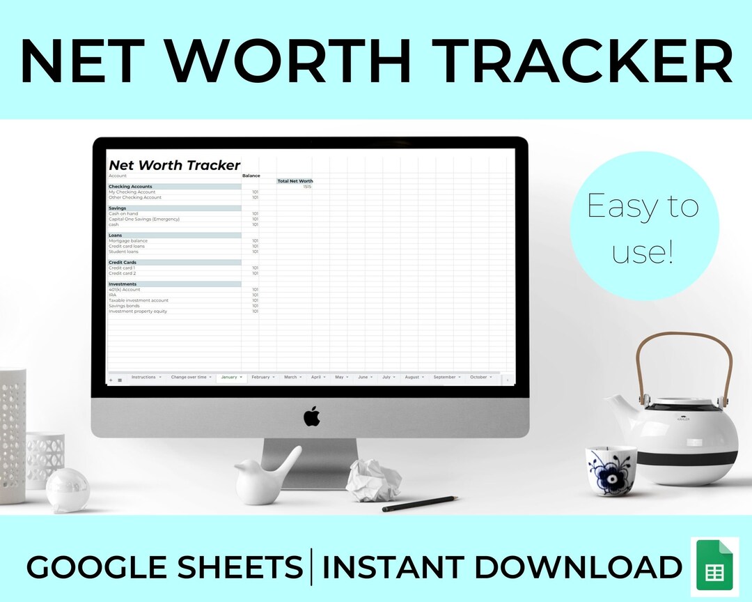 Net Worth Tracker I Google Sheet - Etsy