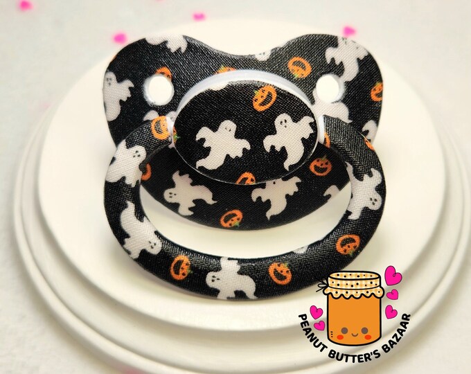 Spooky Lil Ghosts Waterproof Fabric Decorated Adult Pacifier for Adult ...