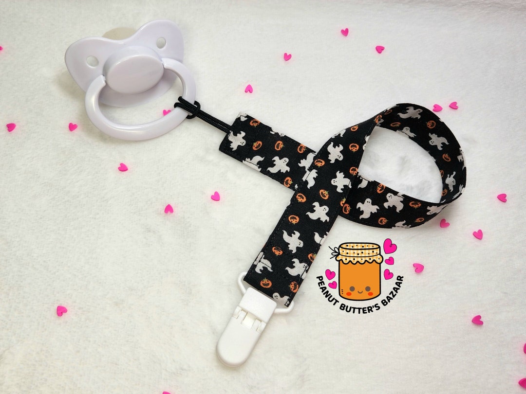 Spooky Lil Ghosts loop Version ADULT Pacifier Clip long Length for ...