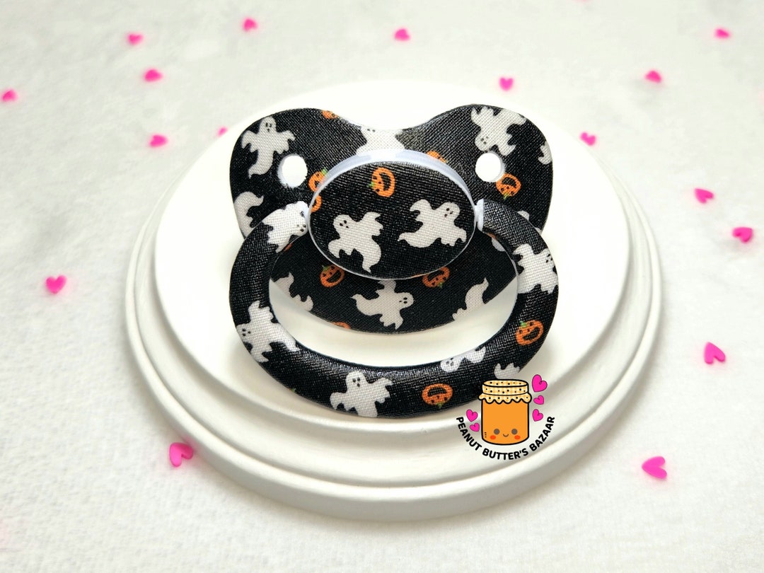 Spooky Lil Ghosts Waterproof Fabric Decorated Adult Pacifier - Etsy