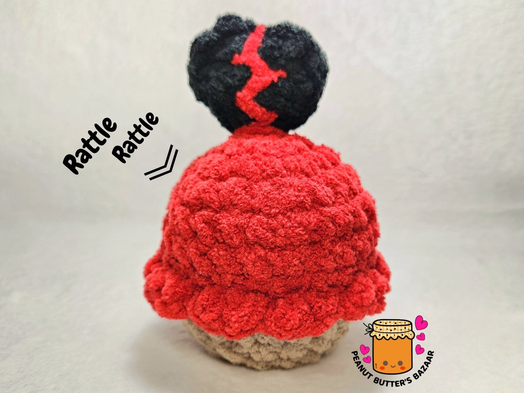 Heartbroken Cupcake Plush Rattle Soft Crochet Toy for Adult Baby ...