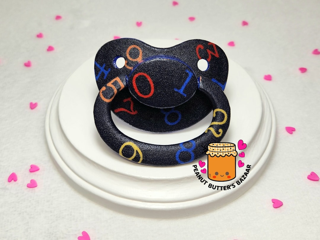 Adult Pacifier Count the Numbers Waterproof Fabric Decorated - Etsy