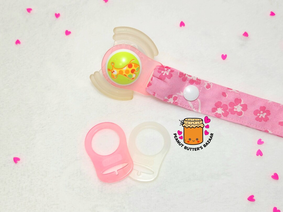 Pink or White Button Pacifier Conversion Silicone Attachment - Etsy