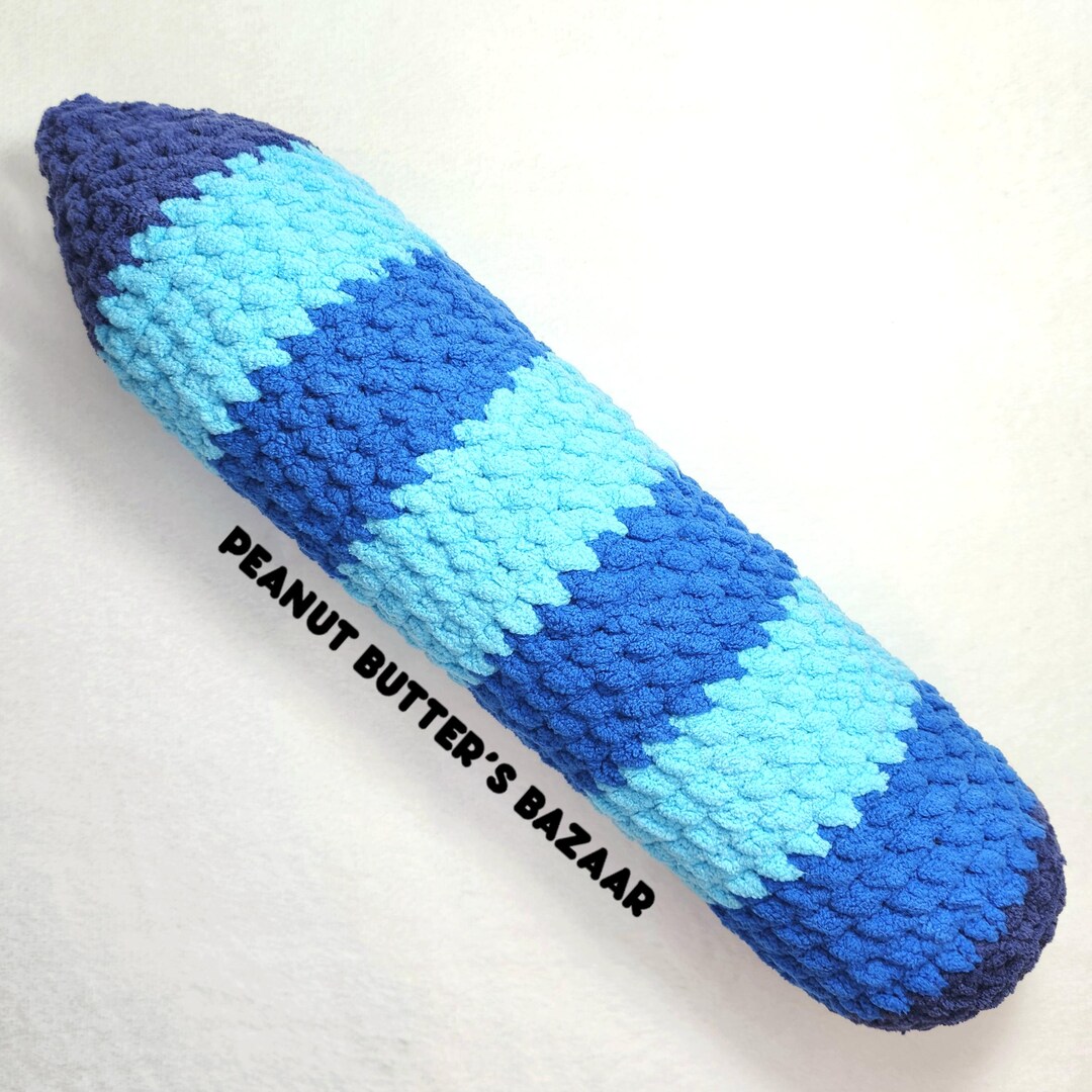 Blue Striped Crayon Rattle Giant Crochet Plush Toy ADULT Size for Adult ...