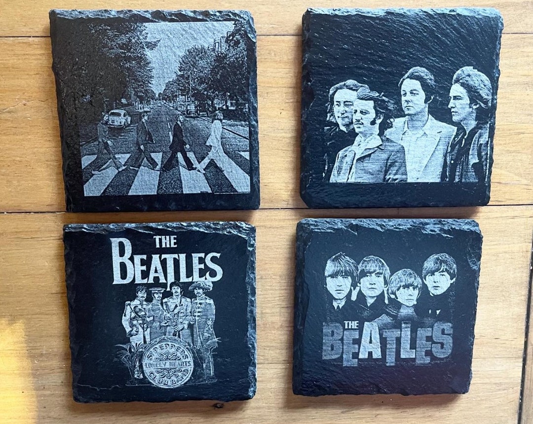 The Beatles Set of Four Slate Coasters - Laser Engraved Featuring Paul ...